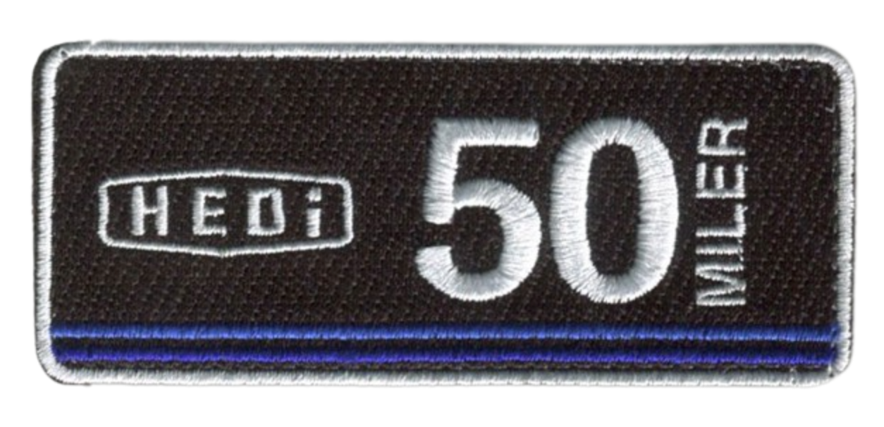 HEDi | Patches | 50 Miler Running Reflective 3.5"W x 1.5"H Patch