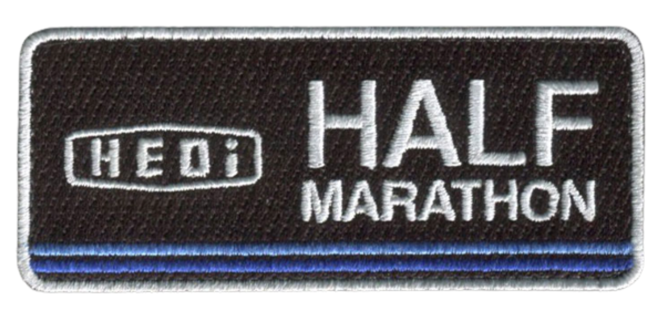 HEDi | Patches | Half Marathon Running Reflective 3.5"W x 1.5"H Patch