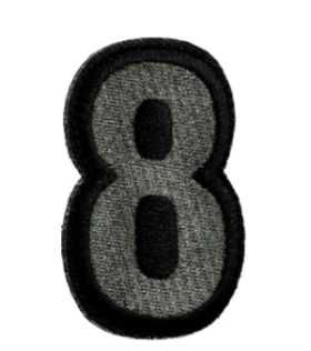 HEDi | Patches | #8 - Velcro Number Eight 1.5" x 2.625" Patch