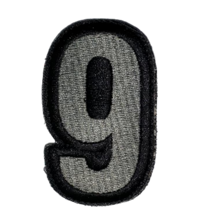 HEDi | Patches | #9 - Velcro Number Nine 1.625" x 2.625" Patch