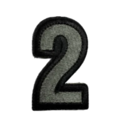 HEDi | Patches | Velcro Number Two 1.625" x 2.625" Patch